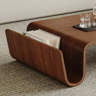Ivy Bronx 41" Modern Minimalist Brown Coffee Table, Solid Wood Veneer, Retangular Coffee Table ...